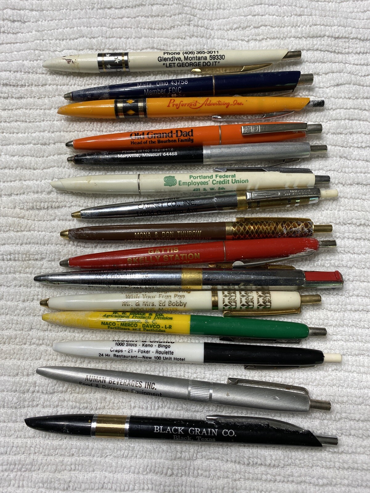 Vintage Lot of 15 Old Advertising Pens Montana Ohio Kansas Kentucky ...