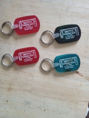 4 Vintage Scorpion Snowmobile Sales Eveleth Minnesota Dealer Keychains ...