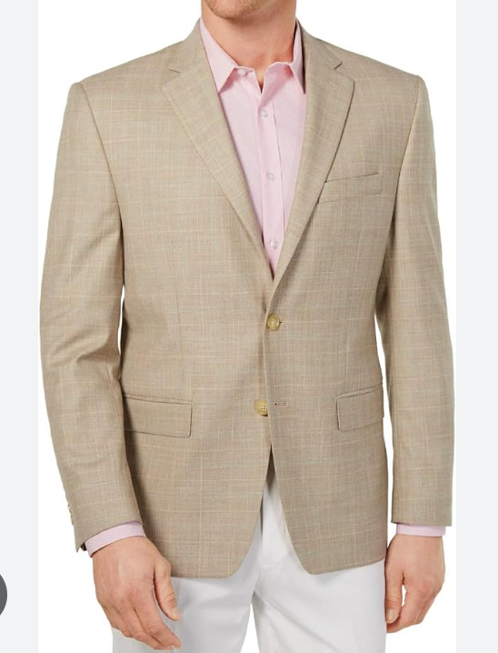 2023 RALPH LAUREN Beige Plaid Herringbone Sport Coat … - Gem