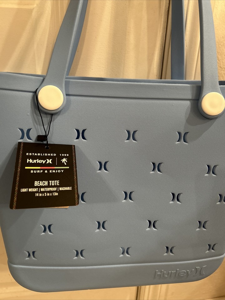 Hurley Blue Rubber Silicone Light Weight Waterproof Shoulder Beach Bag ...