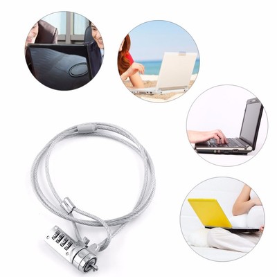 Laptop Combination Lock Security Cable Chain With Key 4 Digit Password ...