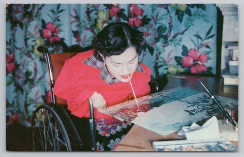 Nyla Thompson Oil Painting Artist without Hands Postcard | eBay