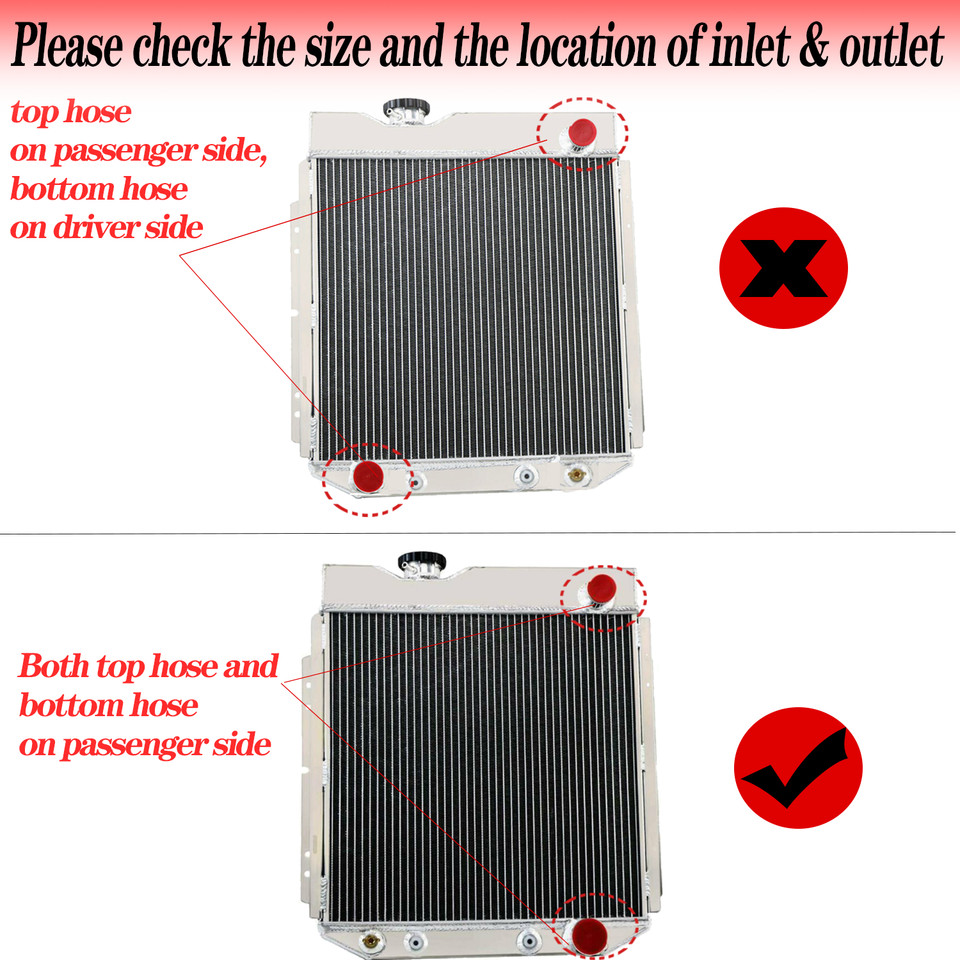 4-Row Aluminum Radiator For Ford 1964-66 Mustang/1960-65 Falcon Comet ...