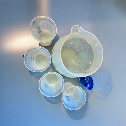 RARE Antique 1920s Fry Foval Opalescent Lemonade Set-Cobalt Blue-Art ...