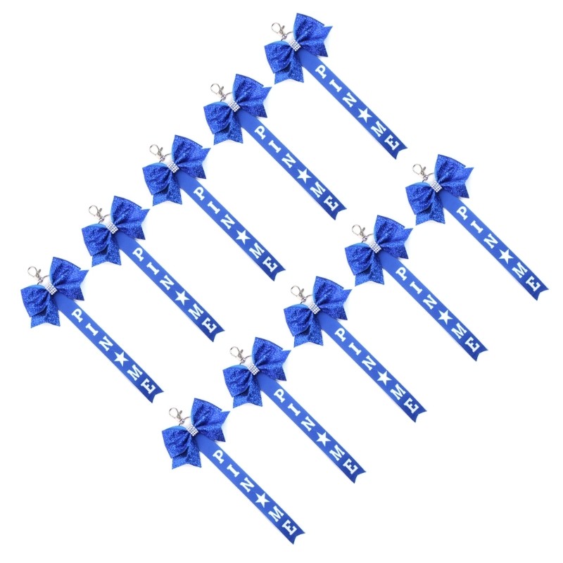 10pcs Cheerleading Bows Keychains Bowknot Streamer Keyring Jewelry for ...