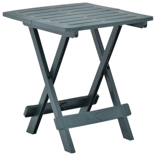 vidaXL Garden Table Green Plastic 17.7 x 16.9 x 19.7 in Foldable ...