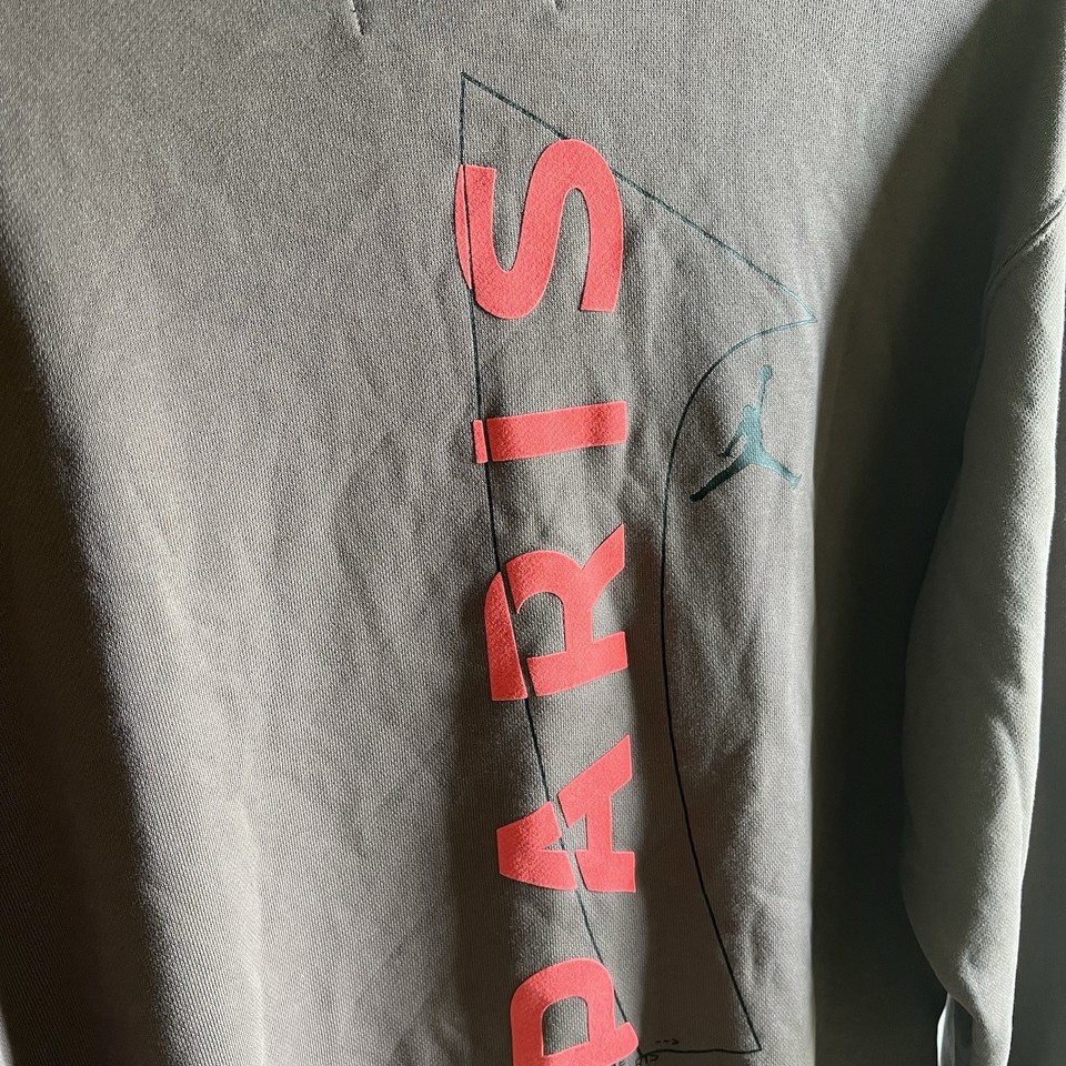 Nike Air Jordan PSG Hoodie L Mens Plum Purple Black Sweatshirt Paris St ...