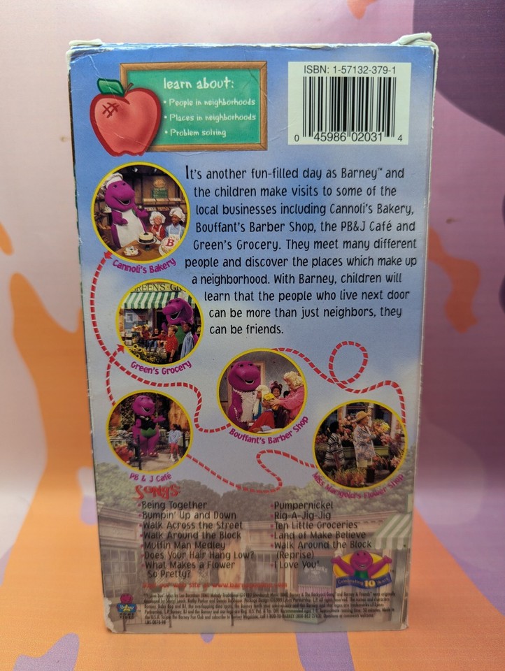 Barney - Walk Around the Block with Barney (VHS, 1999) WHITE TAPE ...