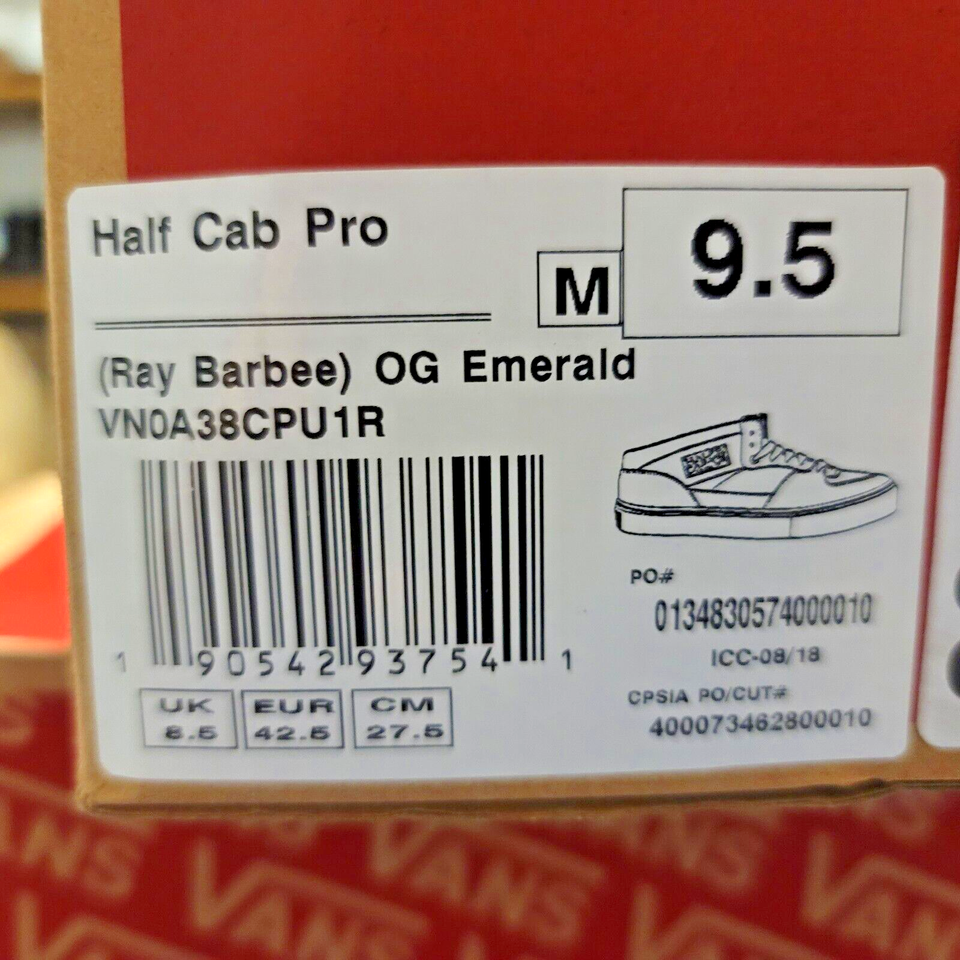 Vans Ray Barbee X Half Cab Pro OG Emerald Green Suede w box skateboard ...