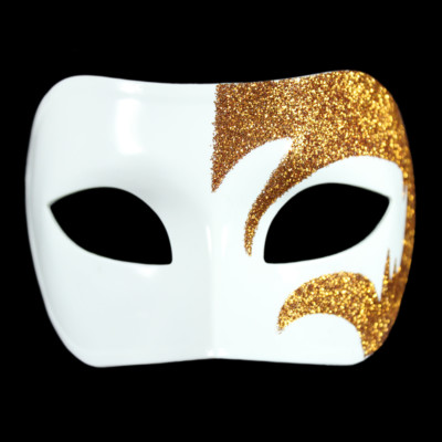 Mystic Gold Glitter & White Venetian Masquerade Mask ~ MARDI GRAS ...