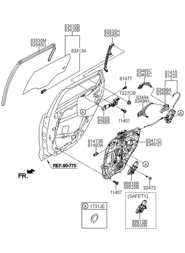 GENUINE BRAND NEW RETAINER-RR DR LATCH RH SUITS HYUNDAI I30 2022 1.6L ...