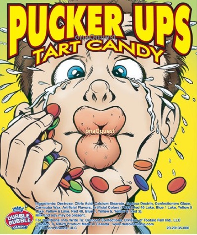 PUCKER UPS Sour Tart Tangy 13500pc Candy Dubble Bubble coated 25 ...