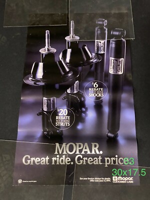 1994 Mopar Poster Chrysler Dodge Plymouth can 30x17.5 NOS Sign Banner ...