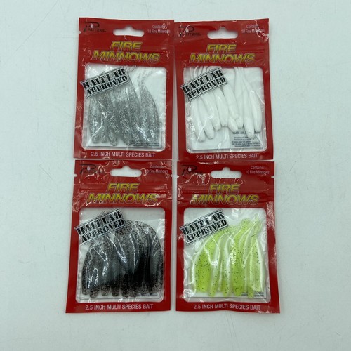 Pautzke Fire Minnows 2.5" 4 Packs Of 10 ct Multicolor Bass Crappie ...