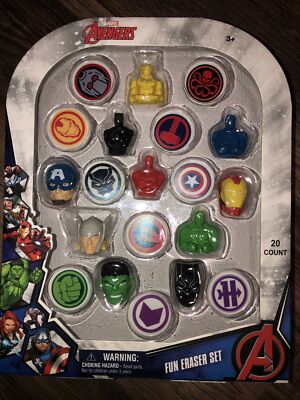 Marvel Avengers Superheroes Fun Pencil Eraser Set 20 Erasers NEW | eBay