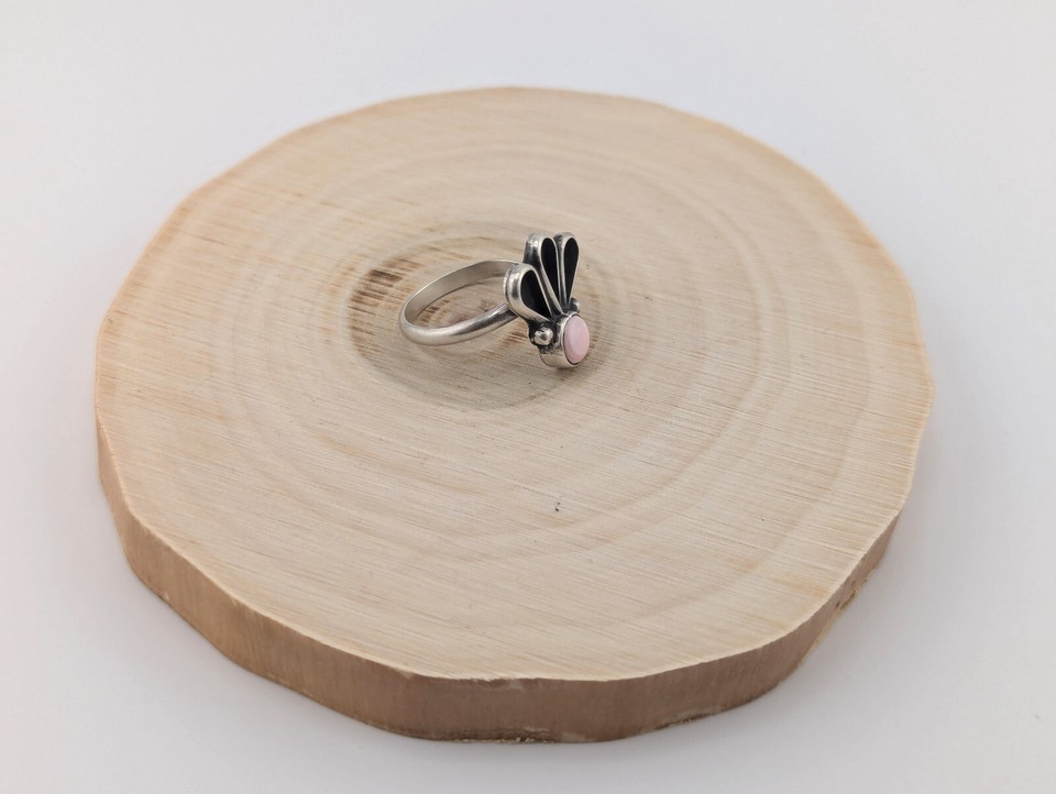 Navajo Pink Conch Shell Ring w/ Fan Design Native American Sterling ...