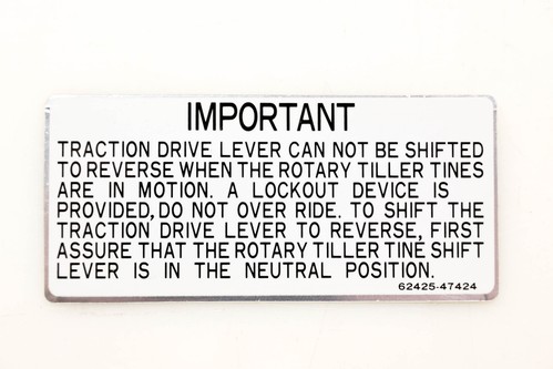 Kubota 62425-47424 Important Decal NOS | eBay