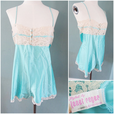 Vintage 1980s Teddy Playsuit Janet Reger Turquoise Lace Body Ladies ...