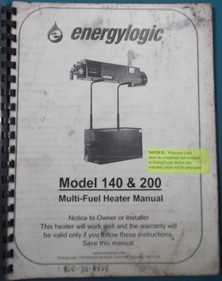 ENERGYLOGIC 140 200 MULTI-FUEL WASTE HEATER OPERATION & MAINTENANCE ...