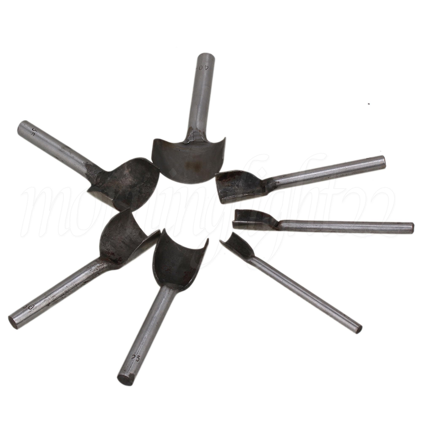 7 Pieces 45 # Steel Leather Craft Handwork Half-Round Punch Tools 10 ...