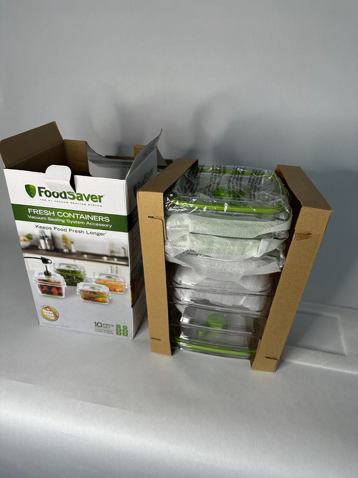 FoodSaver Fresh Containers 10 Piece Set Vacuum Sealing System Accessory ...