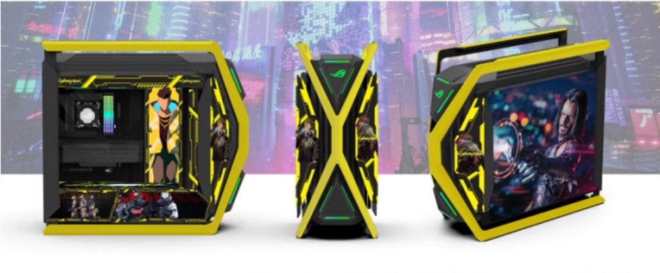ASUS ROG HYPEION GR701 Cyberpunk Theme Customized Case + 4PC UV Light ...