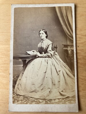 CDV: Lady with book at round table, Photographer, J. Foote, Bath | eBay UK