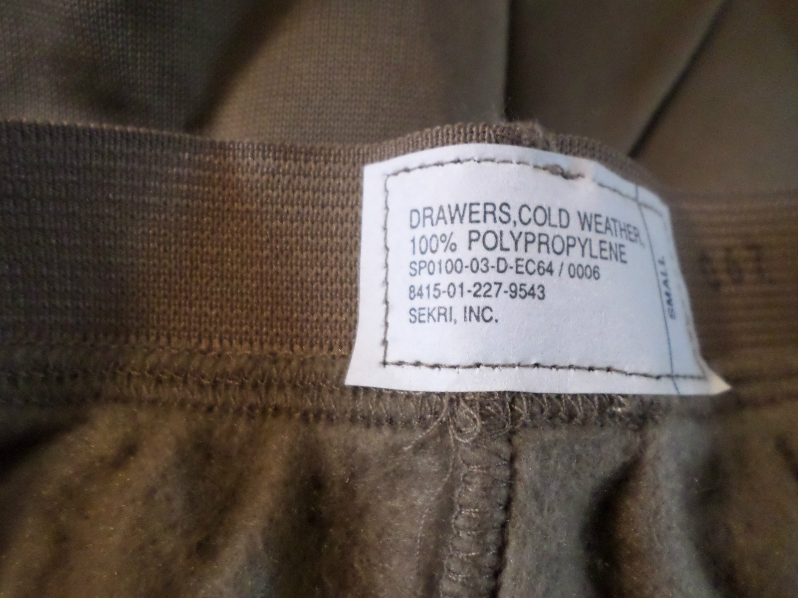 U.S ARMY MILITARY ISSUE EXTREME COLD WEATHER POLYPROPYLENE UNDERPANTS ...