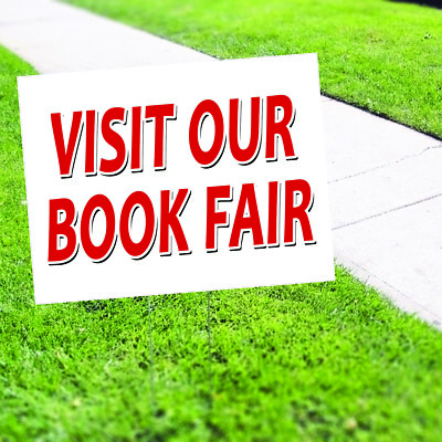 Visit Our Book Fair Yard Sign With Stake Indoor/Outdoor Plastic ...