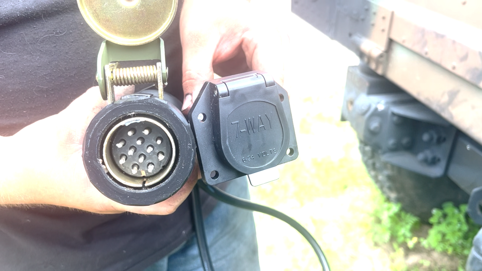 MILITARY POWER CABLE “A” - 48” - 12 Pin To 7 Way Adapter, fits HUMVEE ...