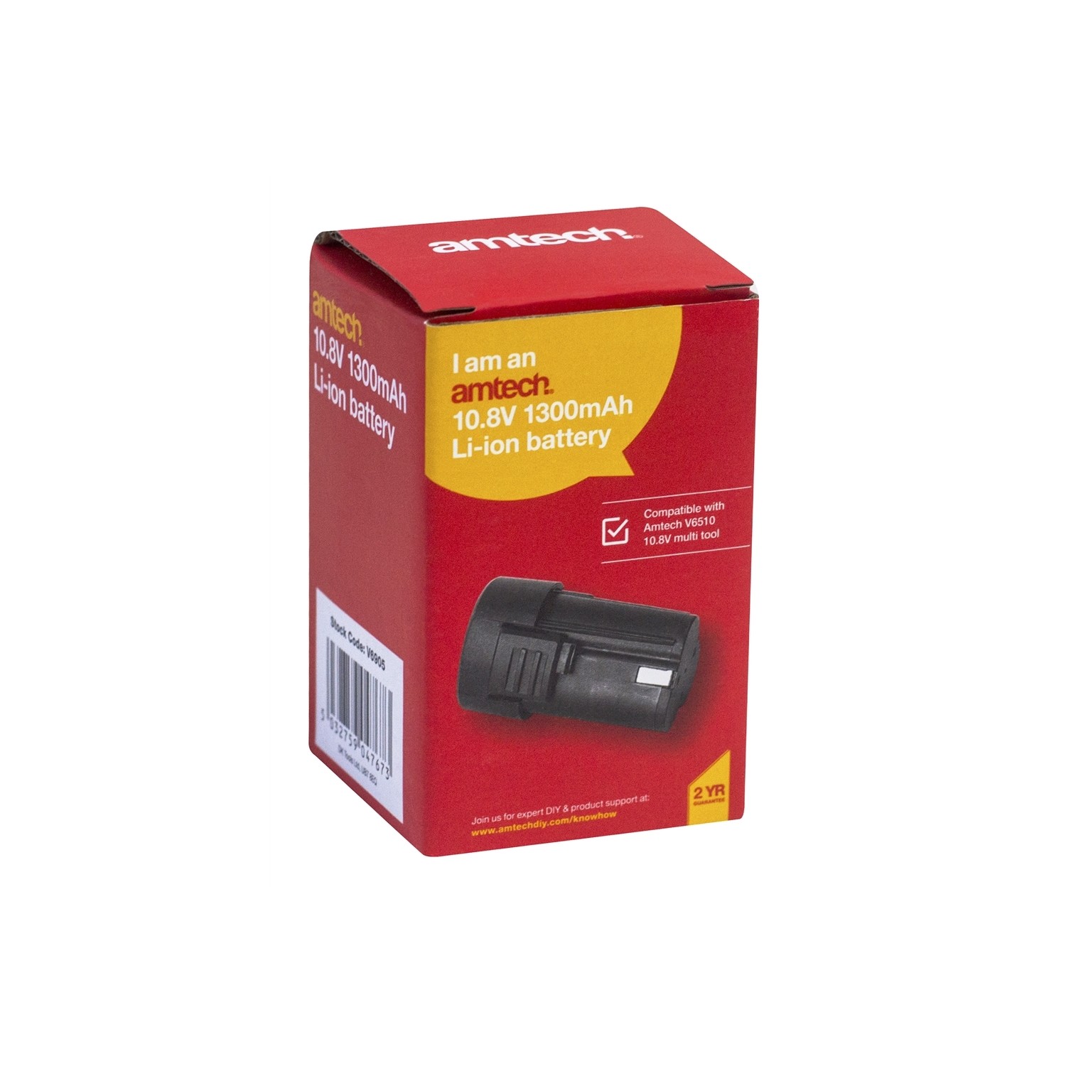 Amtech V6905 10.8v 1300mah Li-ion Battery V6510 10.8 V Black One Size ...