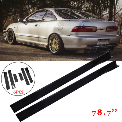 For Acura Integra Hatchback 78.7'' Gloss Side Skirts Extension Rocker ...
