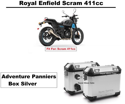 Royal Enfield "Adventure Panniers Box, Silver' For Scram 411 | eBay
