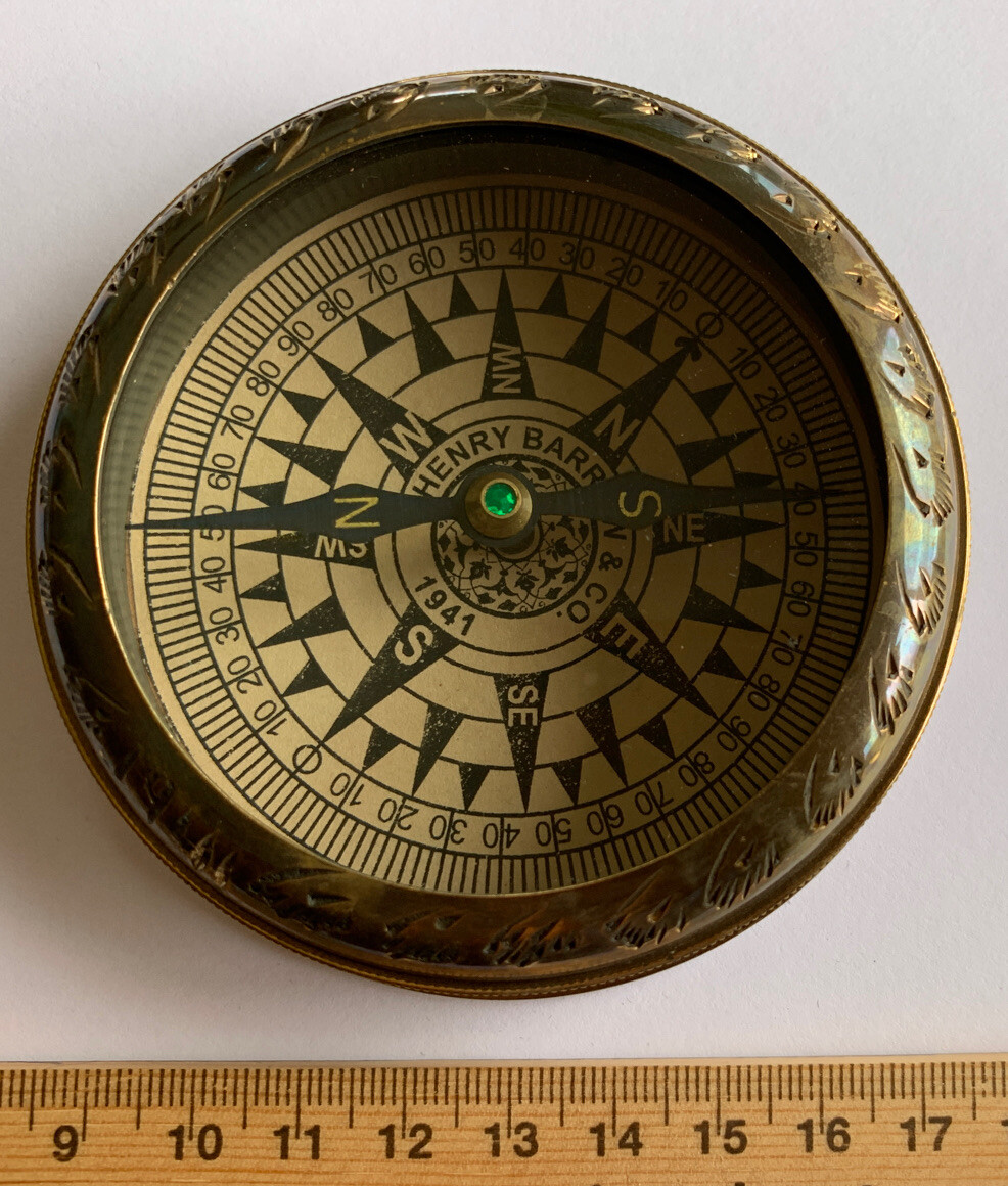 BRASS PAPERWEIGHT COMPASS COMPASSES 1941 REPLICA NAUTICAL SHIPS FROM ...