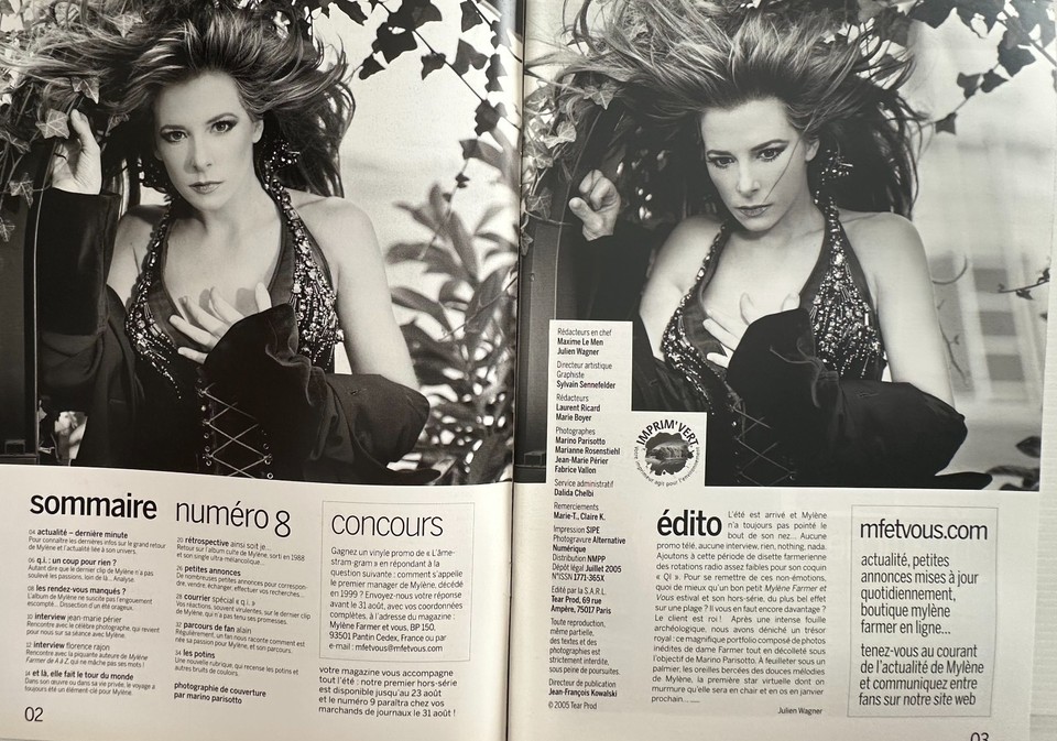Review Mylene Farmer And You No. 8 August 2005 Rare And Unpublished ...