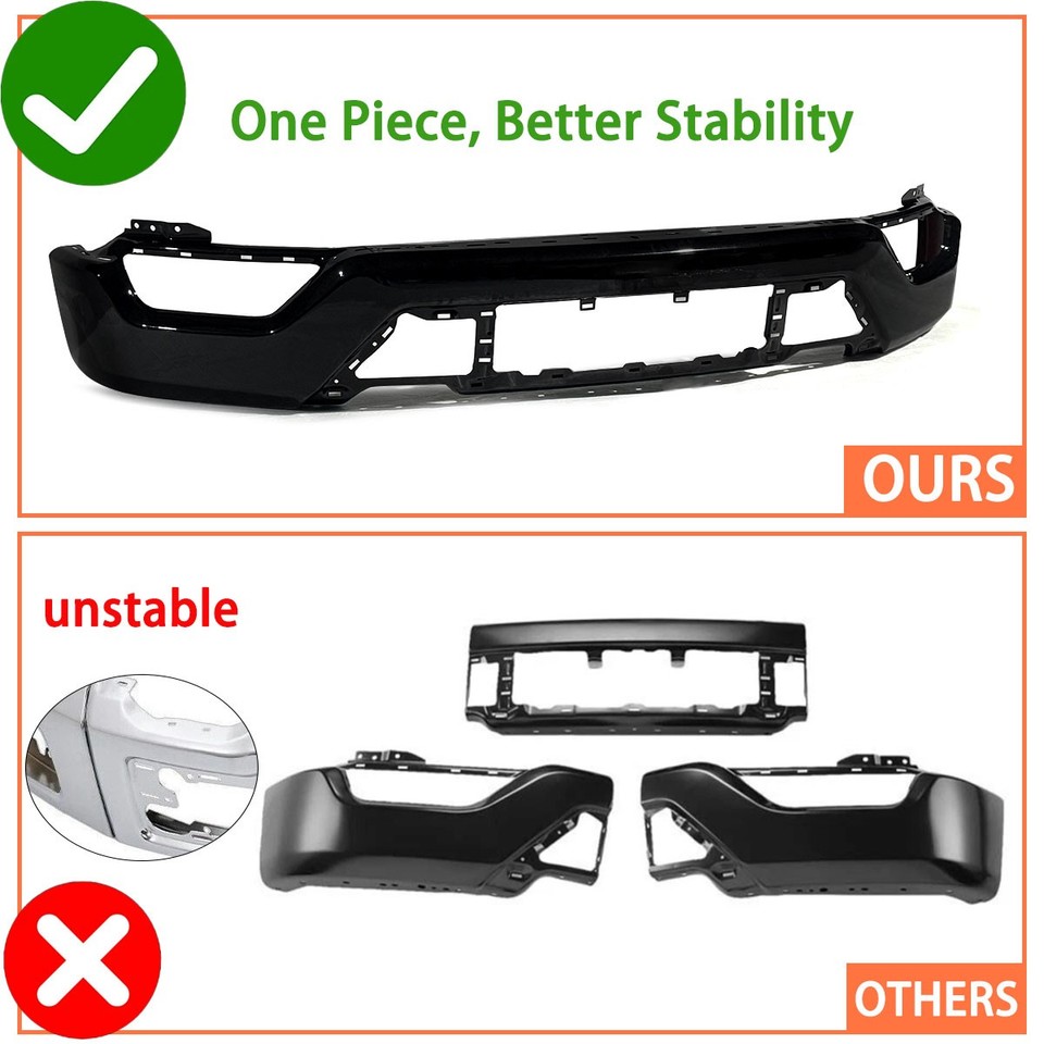 Fits Ford F-150 F150 2021-2023 Agate Black Front Bumper Face Bar W/o ...