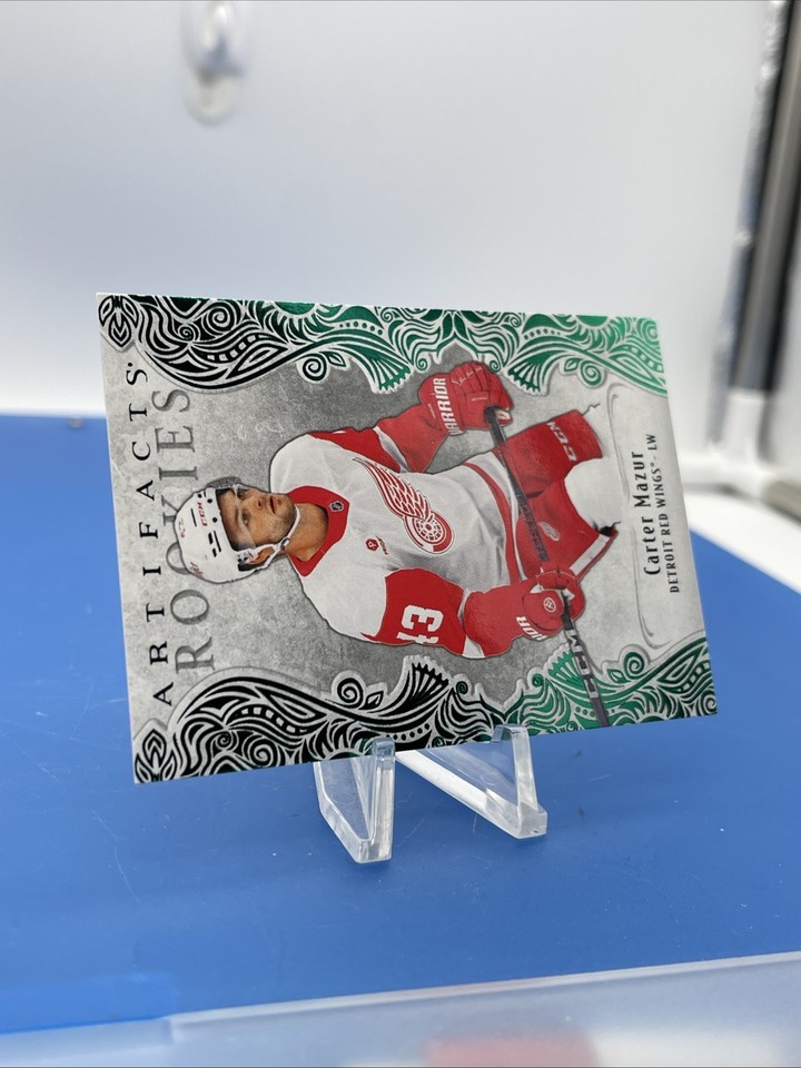 Carter Mazur 2025-25 Upper Deck Artifacts Jade Green /100 Red Wings ...