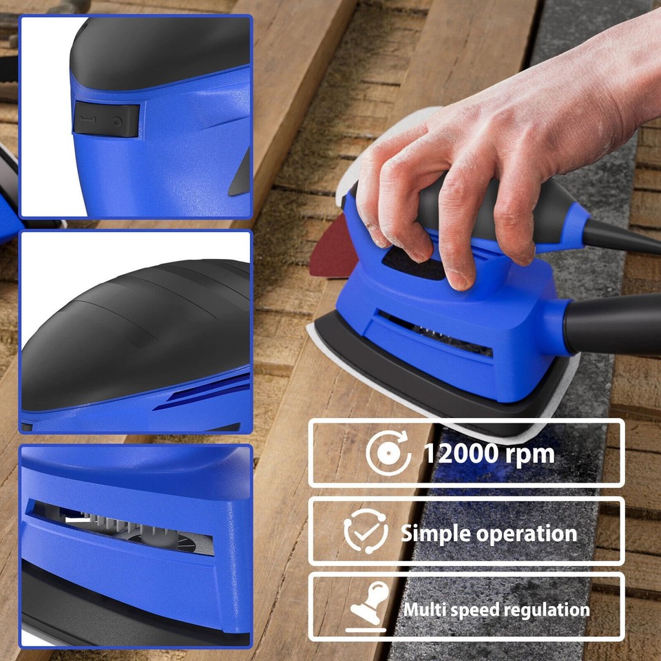 Electric Detail Mouse Palm Sander Variable Speed Heavy Duty with ...