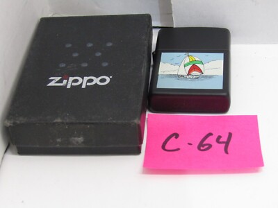 C-64 OLD UNSTRUCK OLD ZIPPO LIGHTER SAILBOAT SAIL BOAT COLLECTABLE | eBay