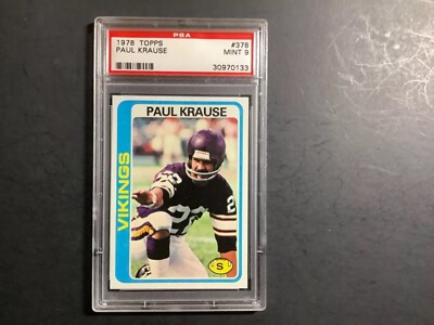 1978 Topps Paul Krause PSA 9 card #378 MINT Minnesota Vikings NFL Iowa ...