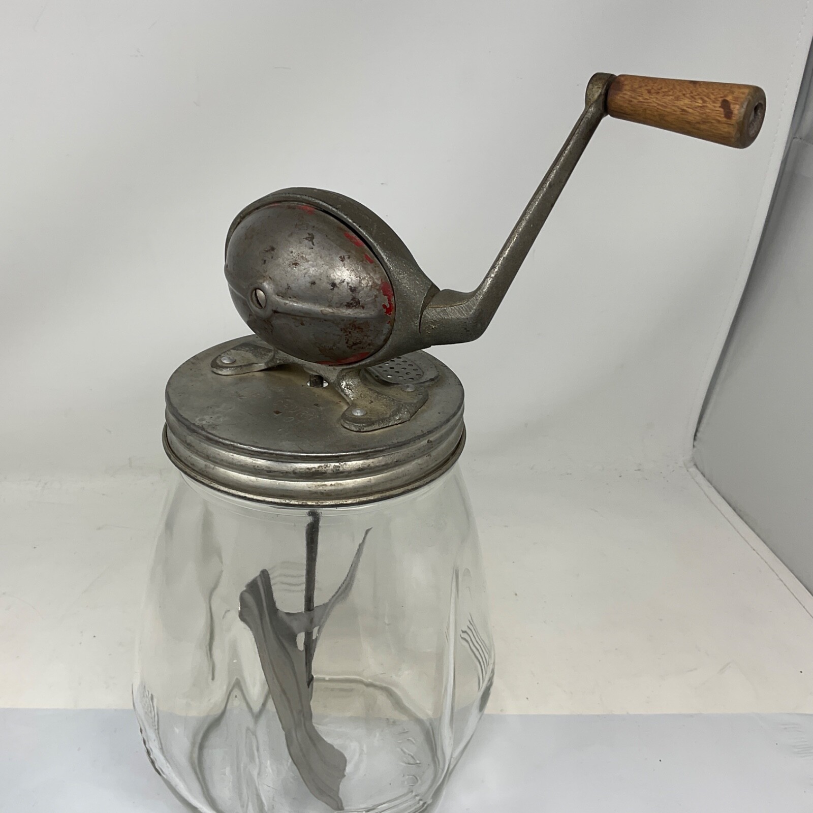 Antique Butter crank Churn Dazey Corp sz 4 large glass & metal | eBay