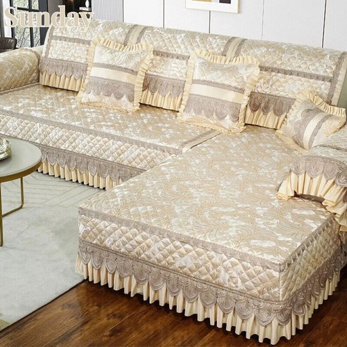 Classical Lace Couch Covers Jacquard Quilted Seat Cushion Universal ...