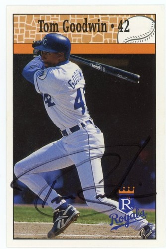 SIGNED BASEBALL POSTCARD AUTO KANSAS CITY ROYALS TOM GOODWIN | eBay