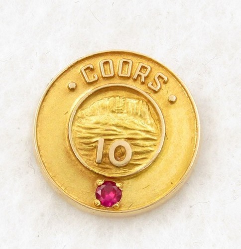 Coors 10 Year 10K Service Award Pin | eBay