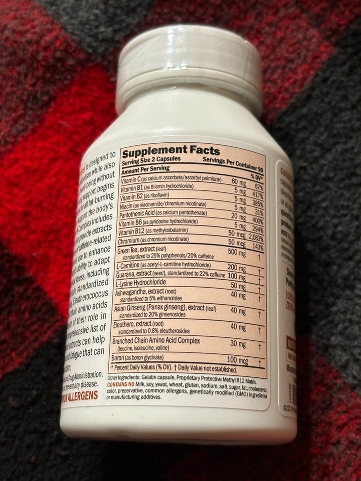 Andrew Lessman Energy & Fat Metabolism Factors 180 Capsules BB Date 07 ...