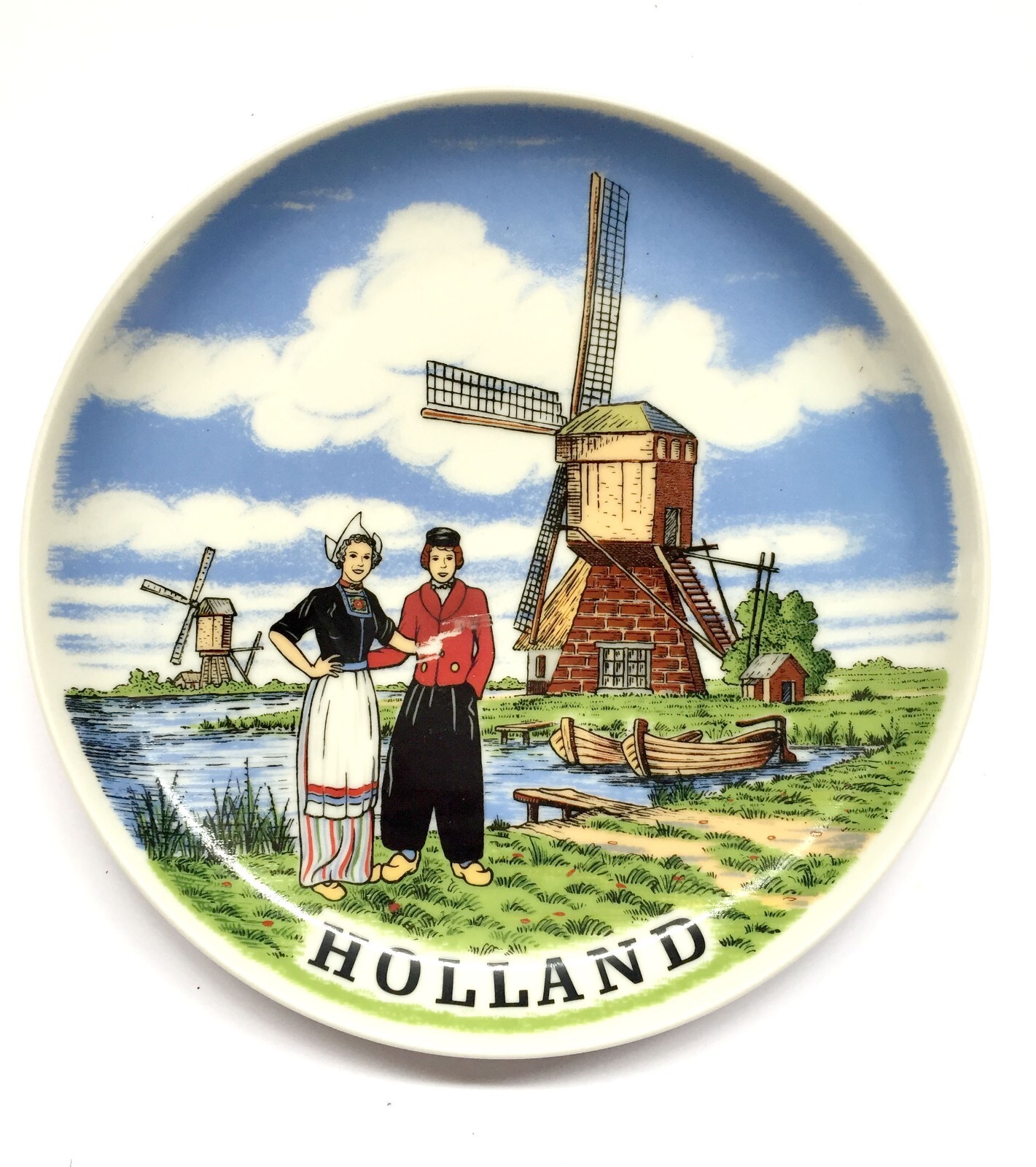 VTG 50s Dutch Plate Windmill Holland Dutch Decor Collectable Plate 20cm ...