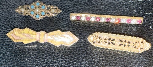 Vintage Art Deco Jewelry Pin Brooch Lot Filigree Bar Pin Rhinestone | eBay
