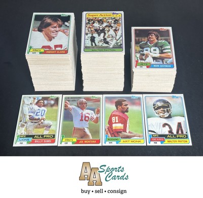 1981 TOPPS FOOTBALL SET (528) JOE MONTANA SIMS MONK HAMPTON CLARK ...