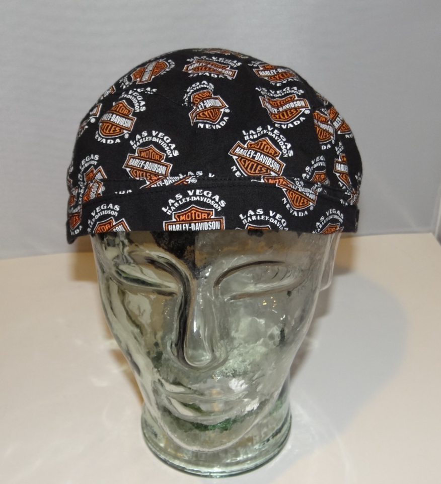Harley Davidson LAS VEGAS Skull Cap Head Doo Rag Bar Shield Biker ...