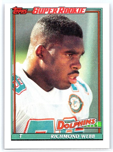 1991 Topps Super Rookie #117 Richard Webb Miami Dolphins Football Card ...